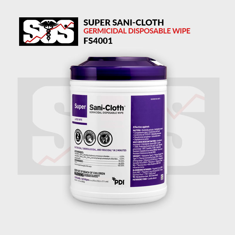 Super Sani-Cloth® Germicidal Disposable Wipe FS4001 | sostech.ca