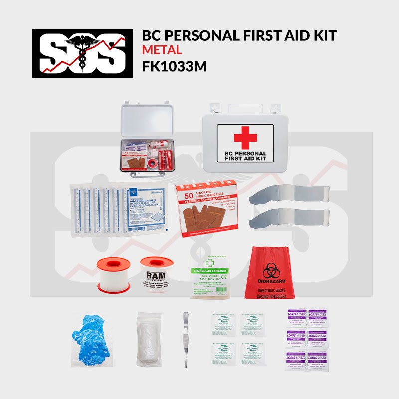 BC Personal First Aid Kit - Metal FK1033M | sostech.ca